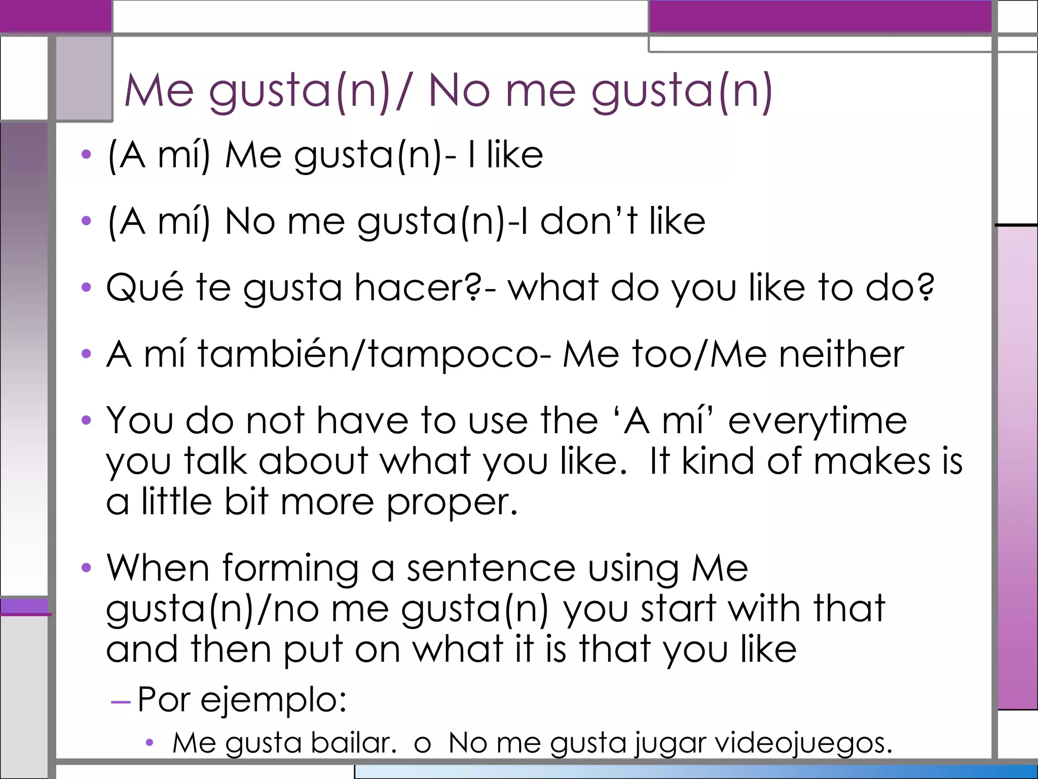 Actividades me gusta.no me gusta | PPT