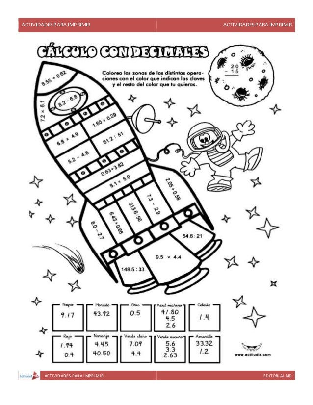 Actividades para Cuarto Grado de Primaria para Imprimir.