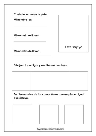 Actividades primer grado. | PDF