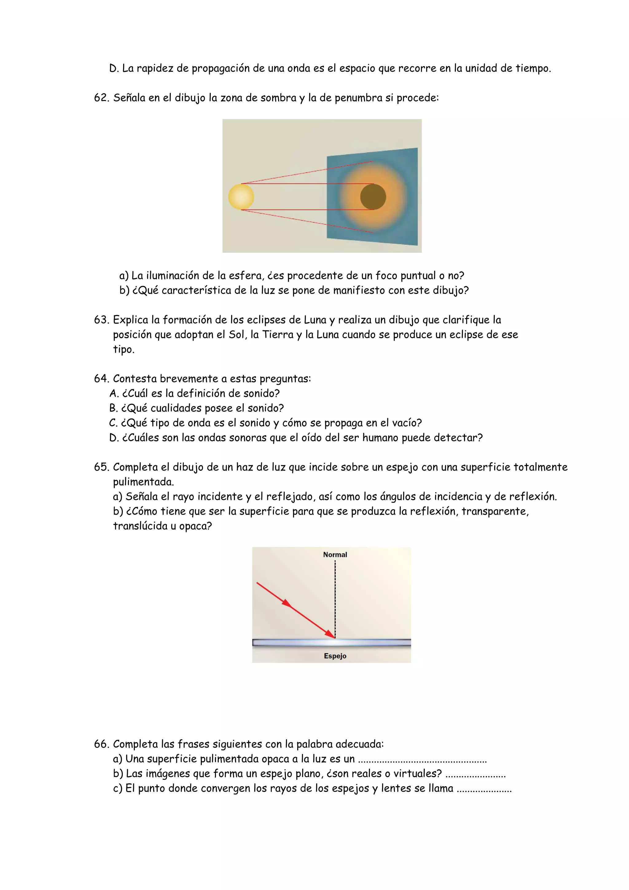 Actividades sobre la luz y el sonido | PDF