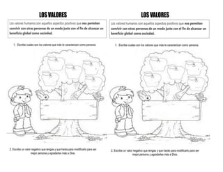 ACTIVIDADES PARA TRABAJAR LOS VALORES EN PRIMARIA | DOCX
