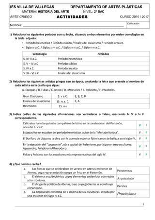 Actividades u1 arte griego | DOC
