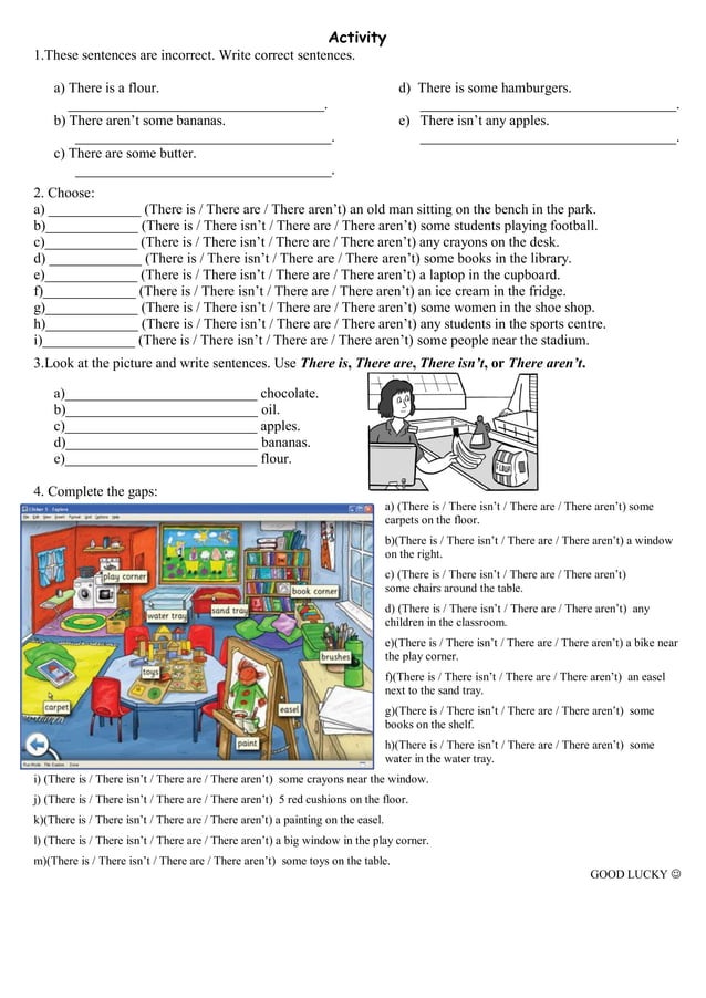 Activity there is there are | PDF | Children\'s Games and Toys | Shopping