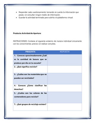Actividad final equipo 5 - proyecto reciclaje | DOCX