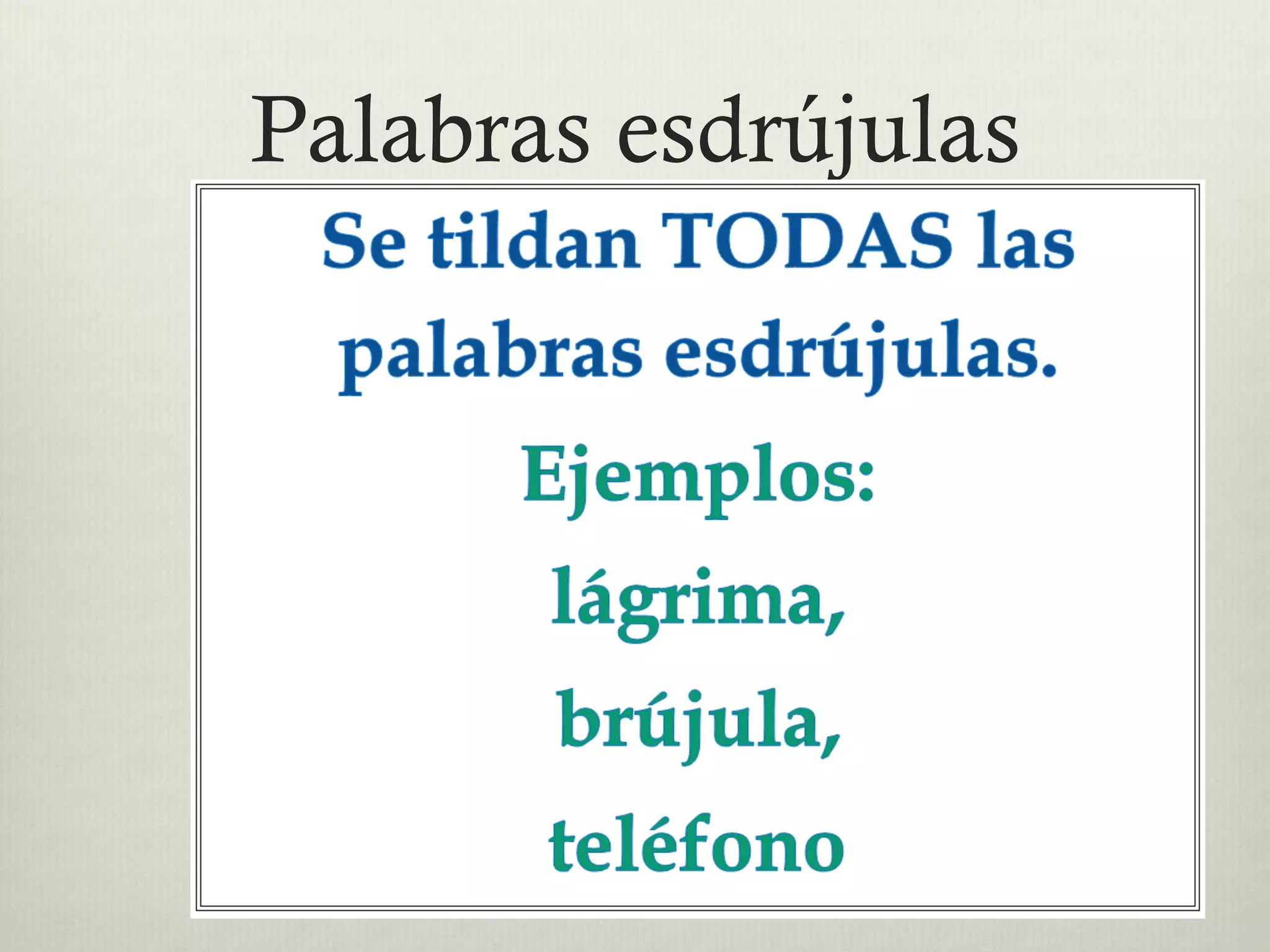 El uso de la tilde en español | PPT