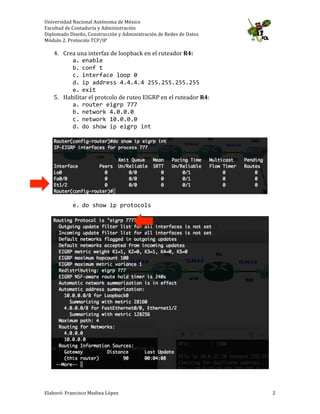 Actividad No. 4.1: Protocolo de ruteo EIGRP | PDF