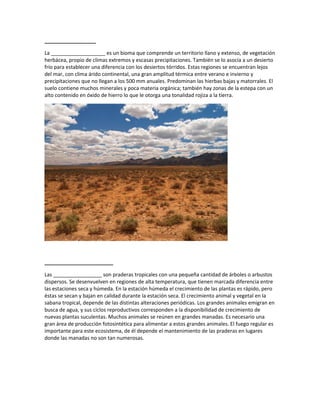 Actividad sobre biomas | PDF