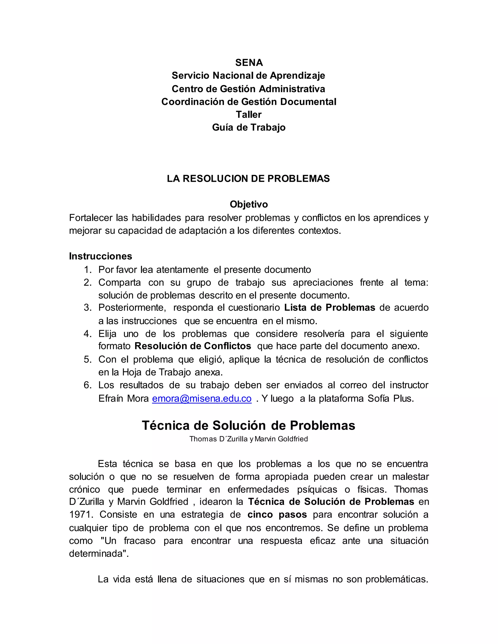 Actividad solución de problemas | DOC