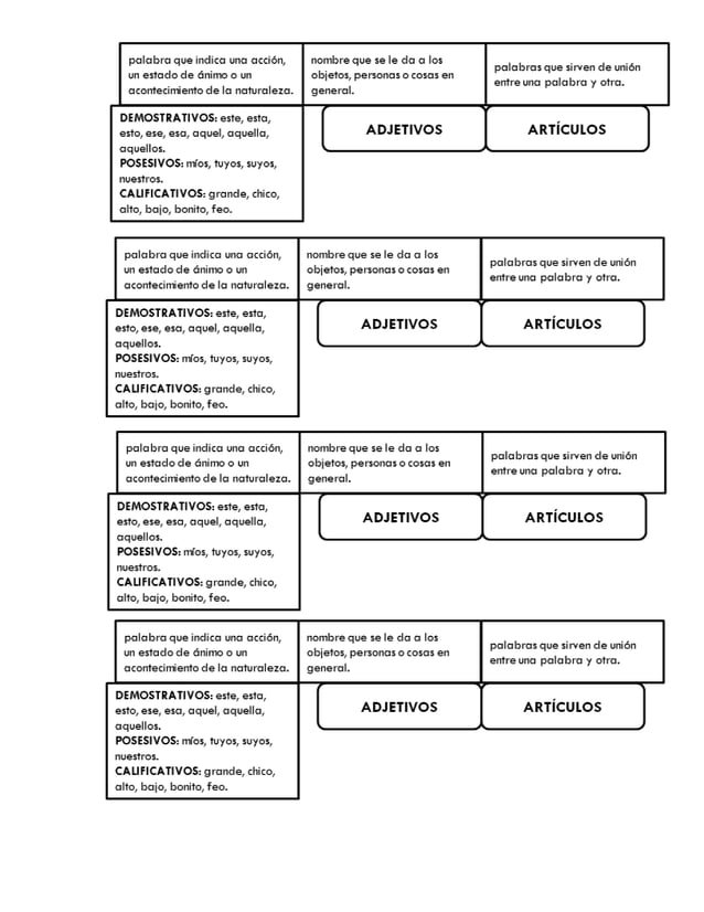 Actividad sustantivo adjetivo verbo CON RECORTABLES | DOCX
