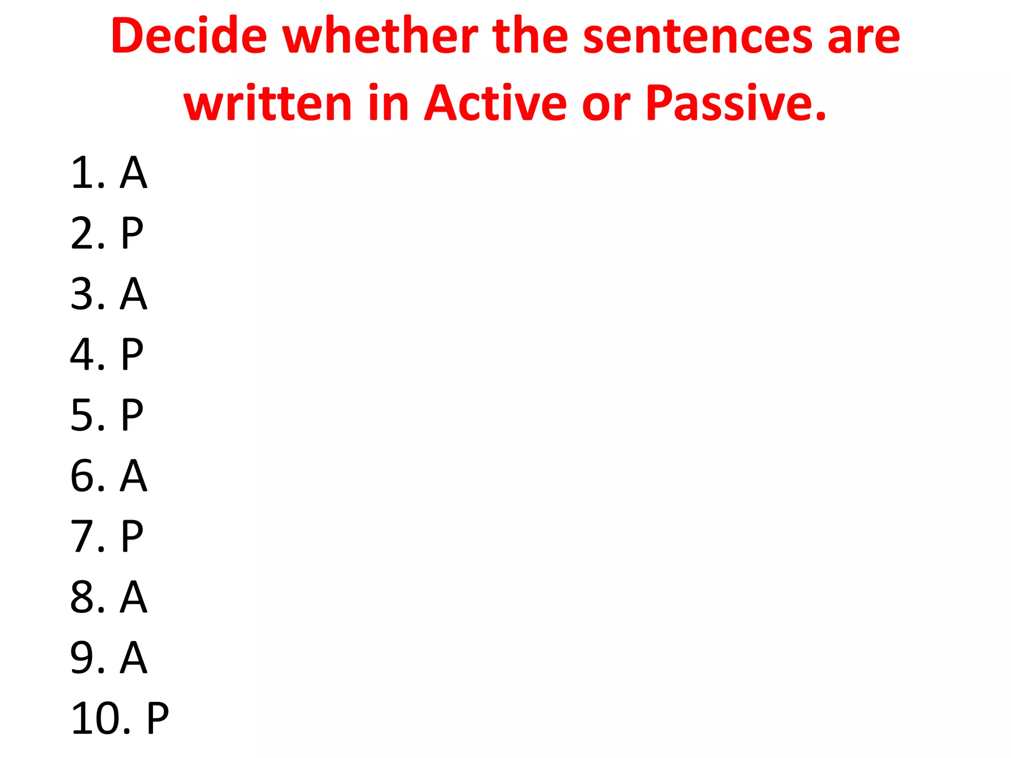 Active passive activities | PPTX