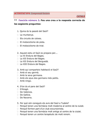 Activitat 4 comprensió lectora | PDF