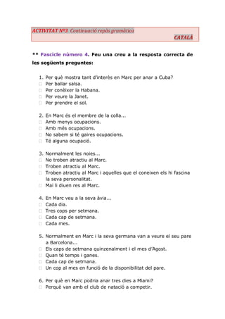 Activitat 4 comprensió lectora | PDF