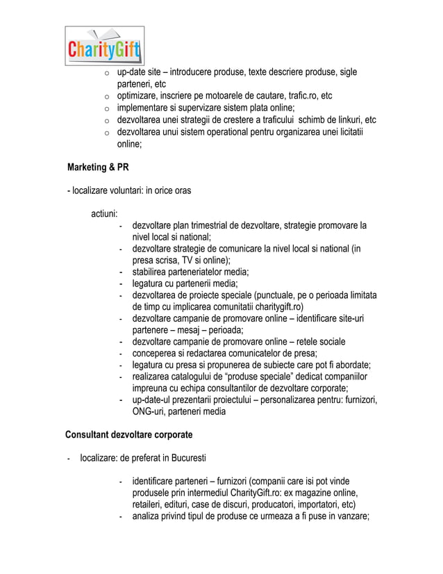 Activitati de voluntariat charitygift.ro