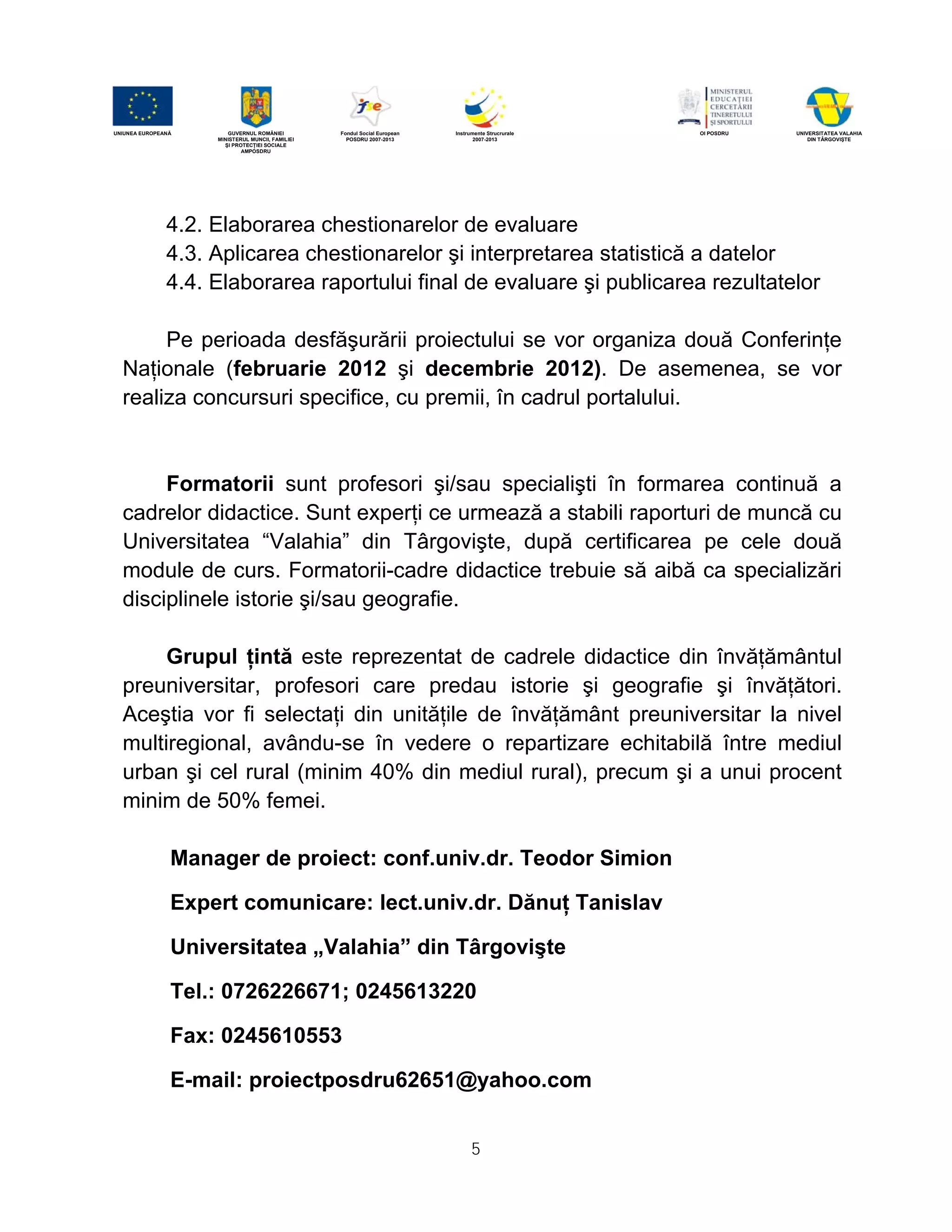 Activitati proiect | PDF