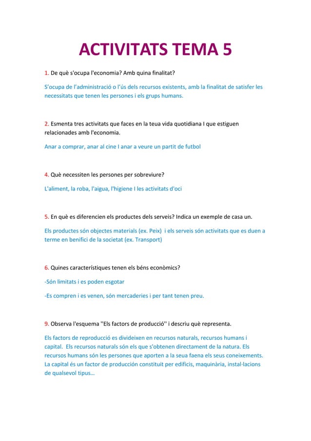 Activitats tema 5 | PDF