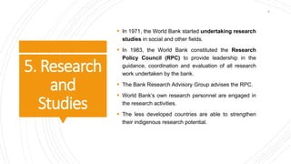 Activities and members facility given by World Bank | PPTX