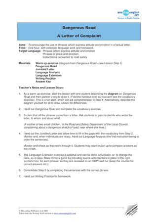 Activities and letter of complaint | PDF