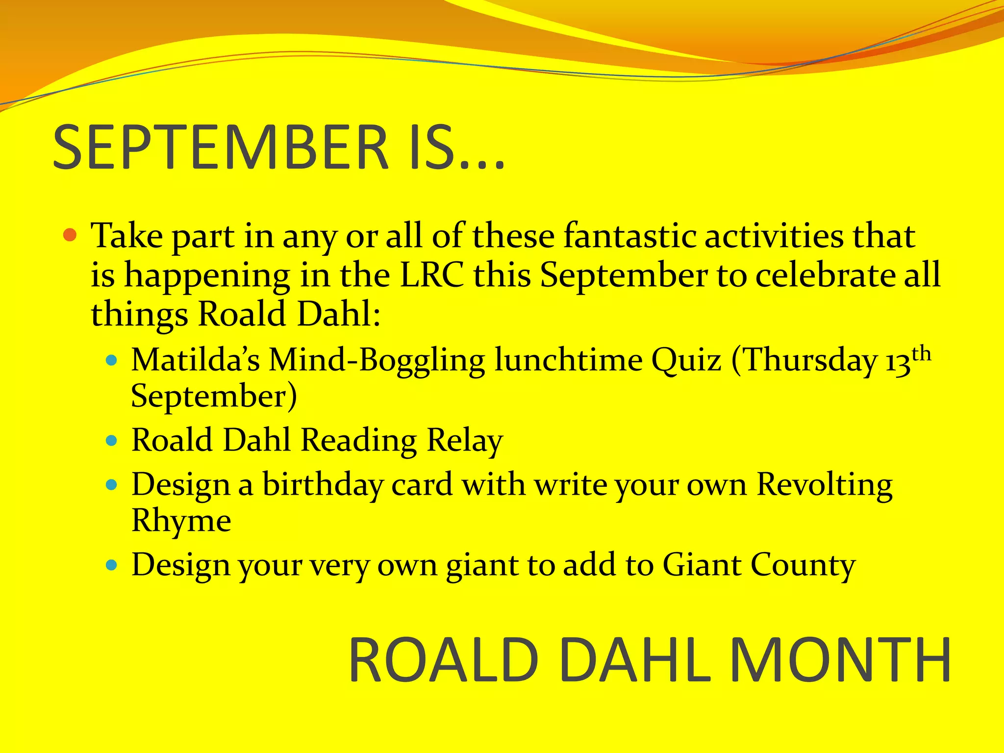 Roald Dahl Activities | PPTX