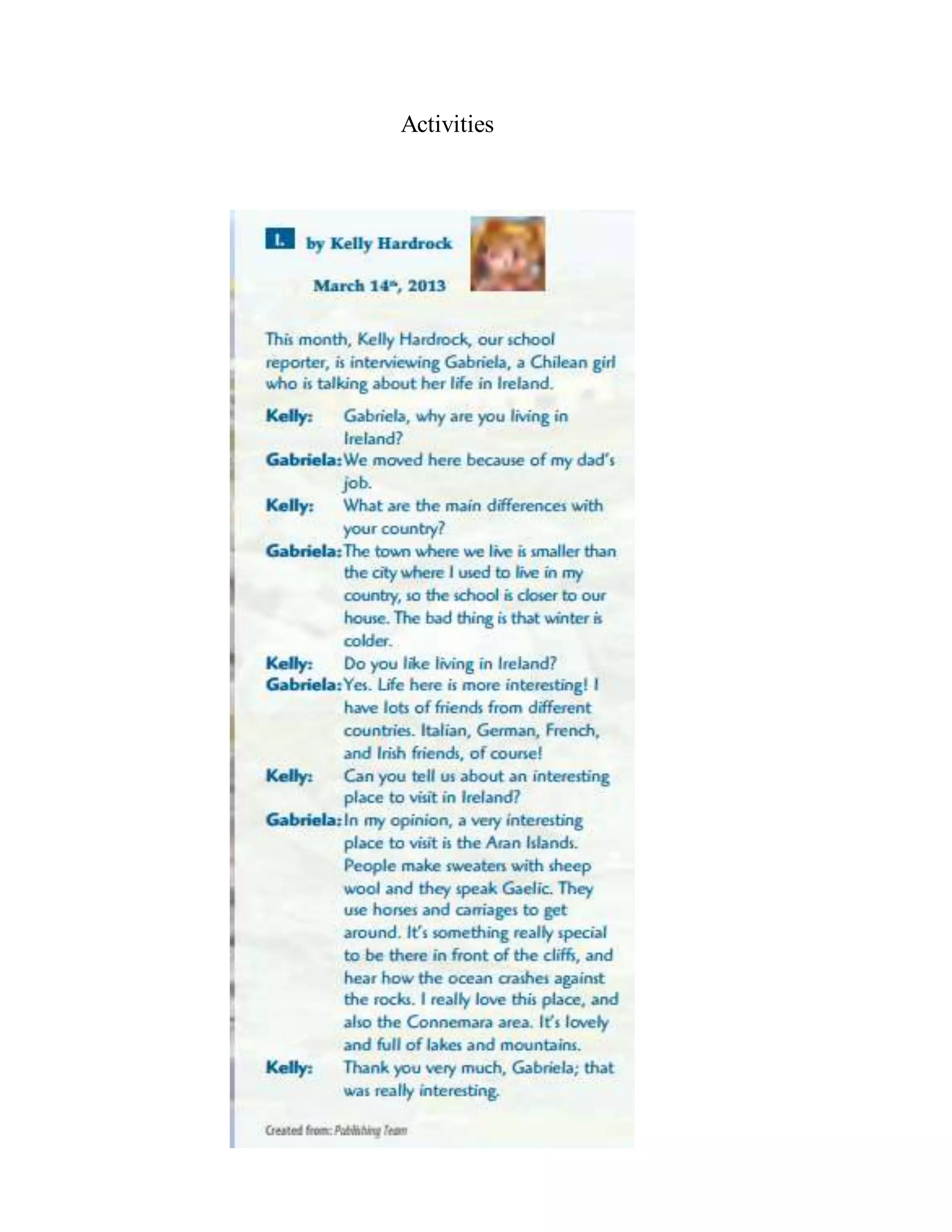 Activities to work with SDL lesson plan | DOCX