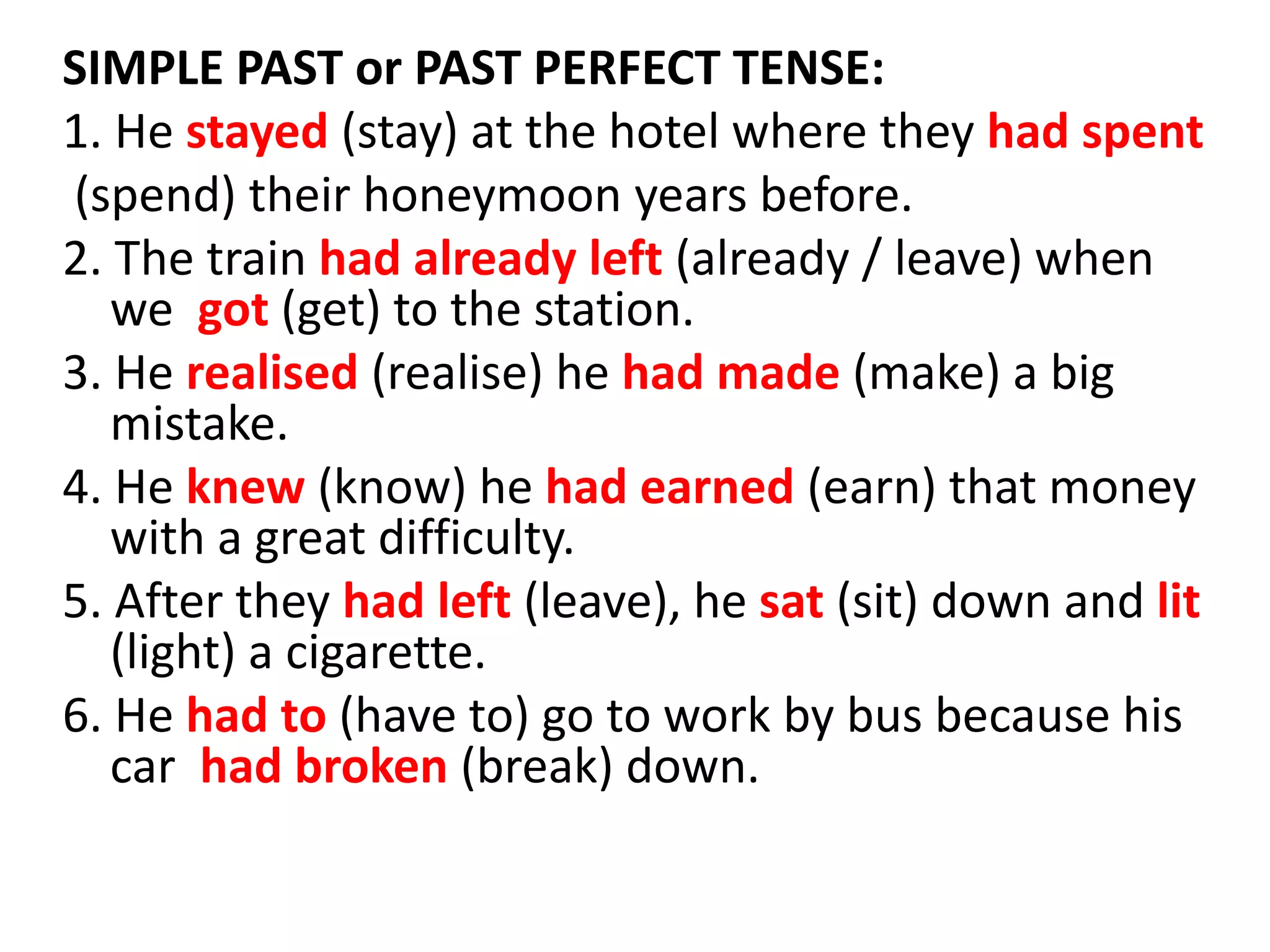 Past Tenses revision | PPT