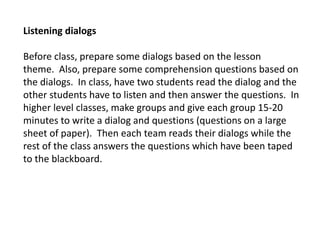 Activities for-listening-lessons | PPTX