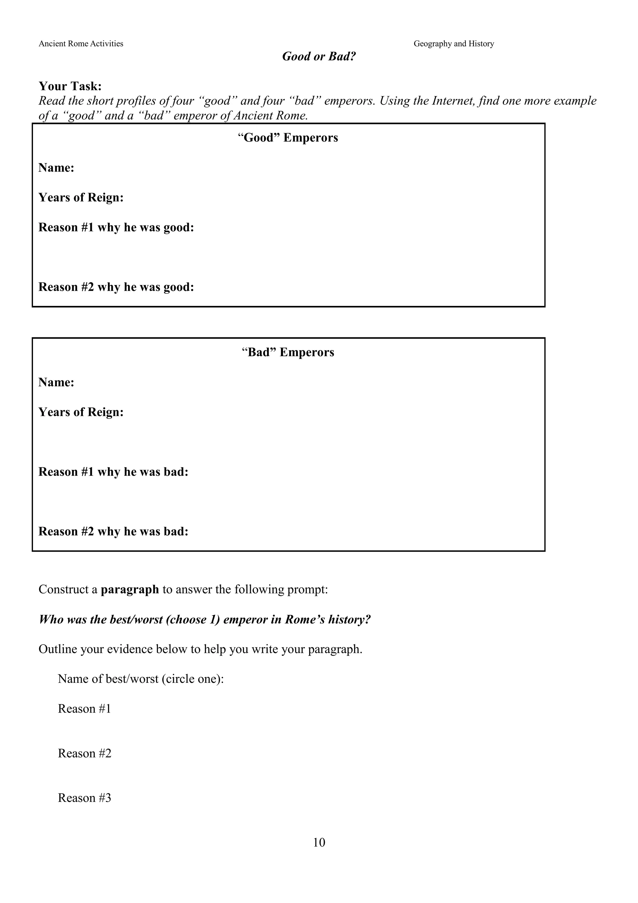 Activities ancient rome | PDF