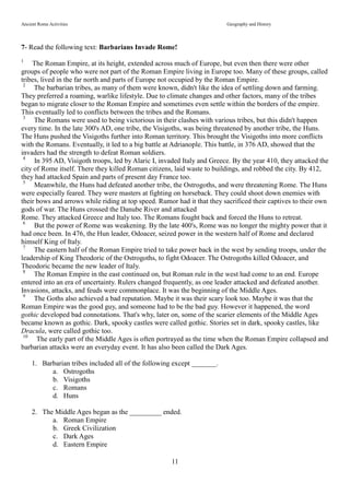 Activities ancient rome | PDF