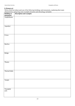 Activities ancient rome | PDF