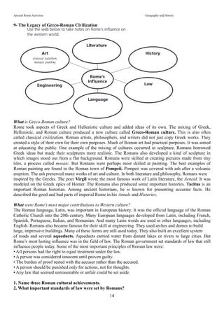 Activities ancient rome | PDF