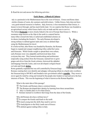 Activities ancient rome | PDF