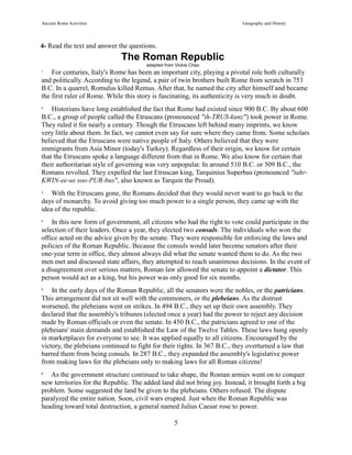 Activities ancient rome | PDF