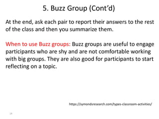 Classroom activities and games | PPTX