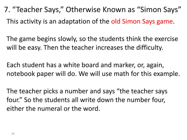 Classroom activities and games | PPTX