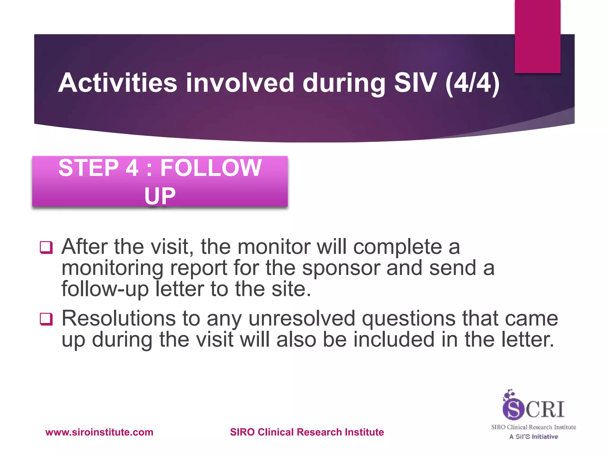 Activities conducted during Site Initiation Visit (SIV).pptx