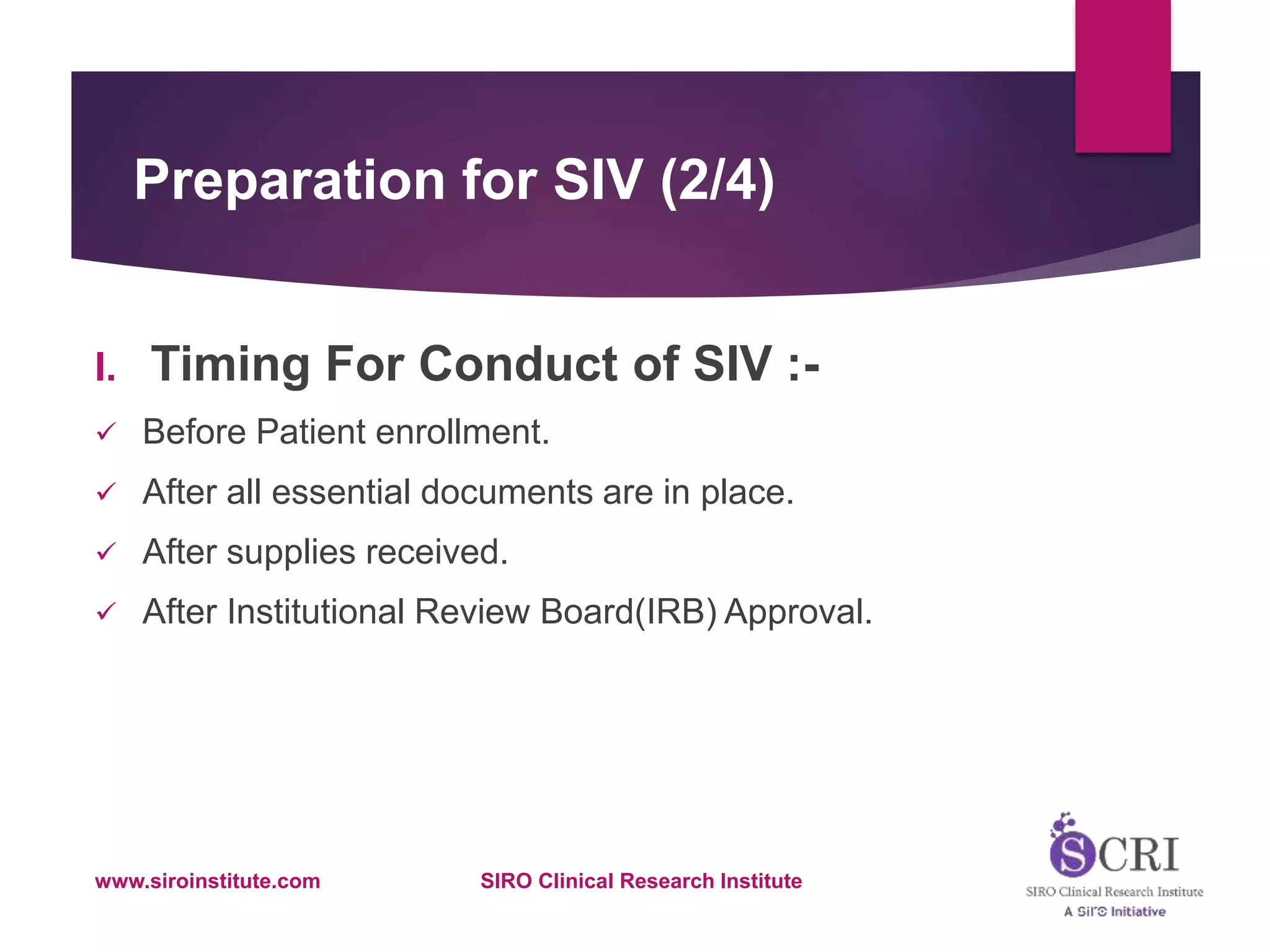 Activities conducted during Site Initiation Visit (SIV).pptx