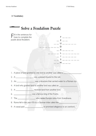 Activities feudalism | PDF