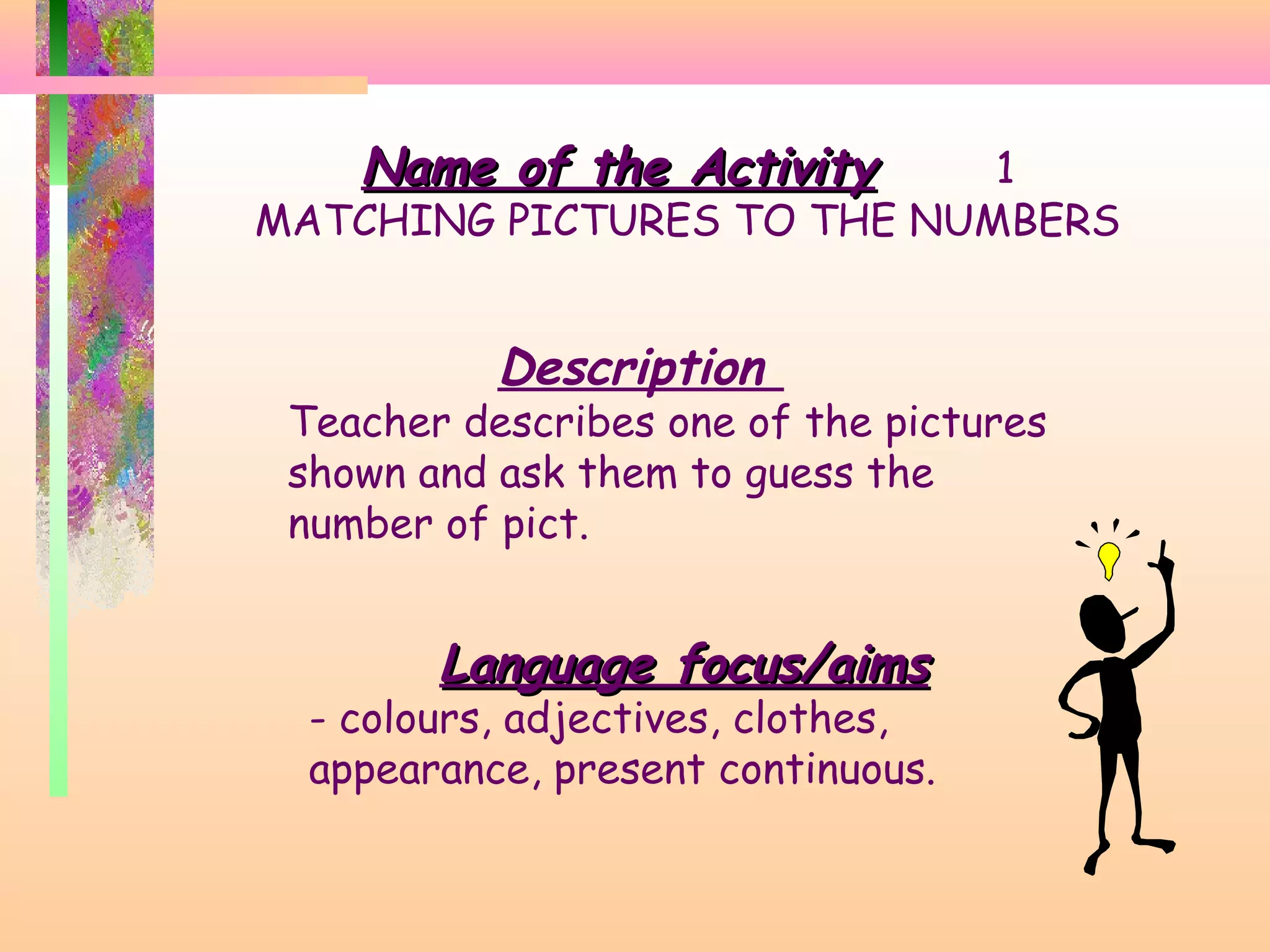 Activities for english lesson | PPT
