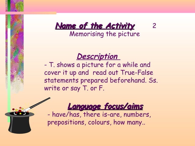 Activities for english lesson | PPT
