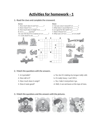 Activities for homework | PDF