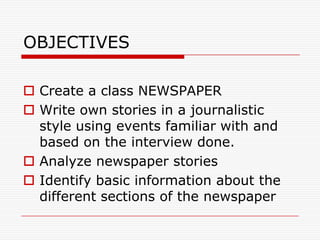 Activities for journalistic skills | PPT