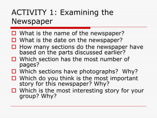 Activities for journalistic skills | PPT