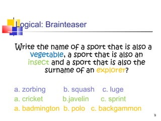 Activities for the 8 kinds of smart | PPT | Science