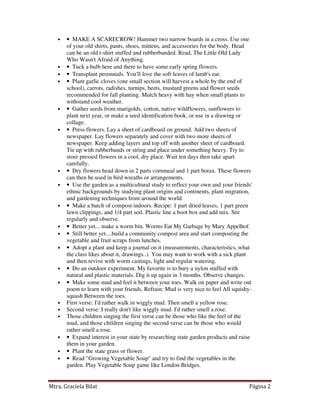 Activities For Thematic Unit The Garden | PDF