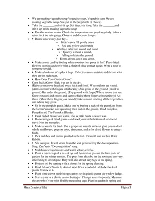 Activities For Thematic Unit The Garden | PDF