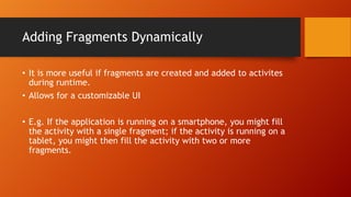 Activities, Fragments, and Events | PPT