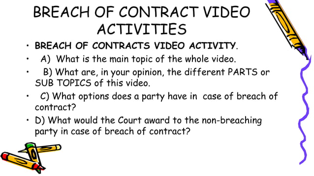 Activities in class- Unit 6 Contract Law. Contract wording | PPTX