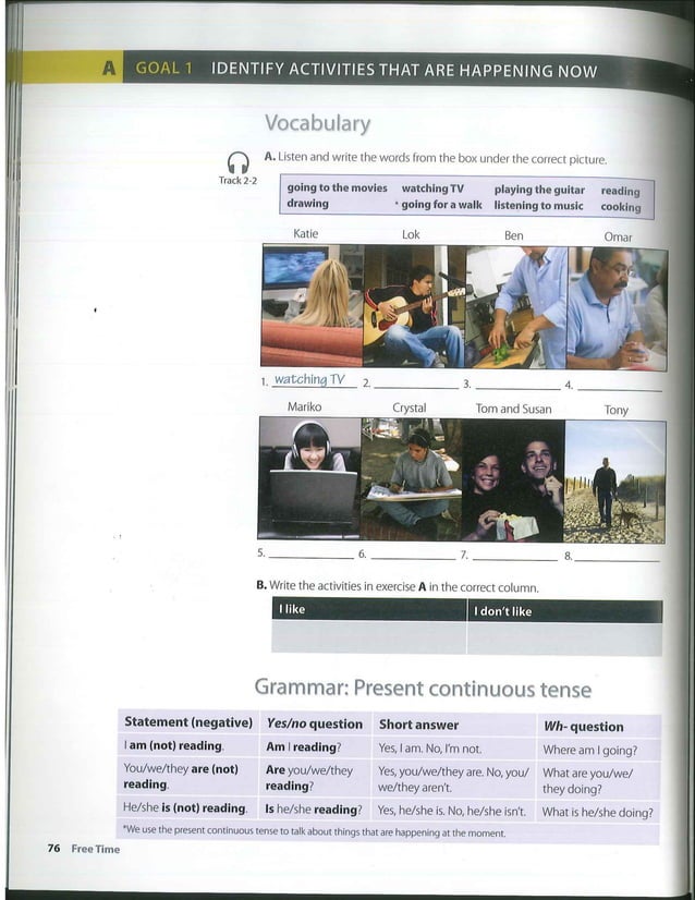 Activities in progress beginner | PDF