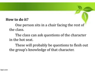 Activities in teaching drama | PPTX