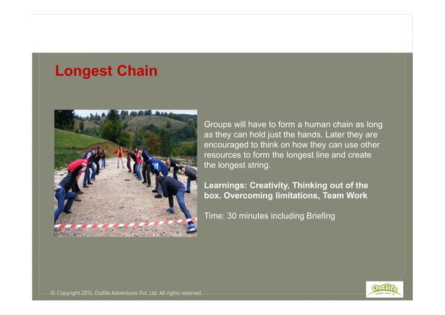 Experiential Learning Activities for Team Building and Outbound ...