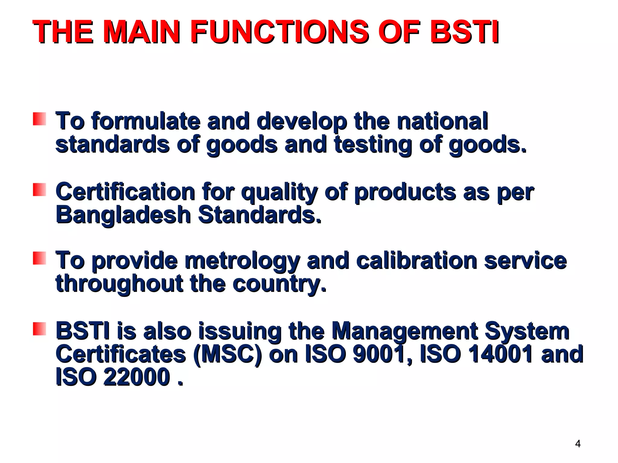 BSTI Certification Course | PPT